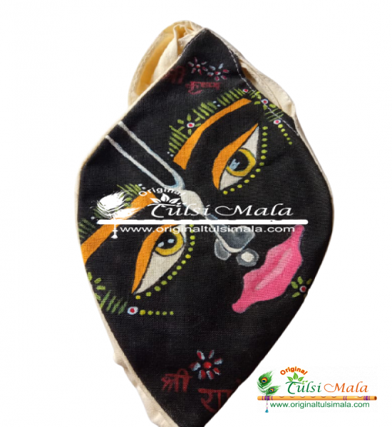 ORIGINAL TULSI MALA - Hand-Painted Shri Krishna Japa Bead Bag